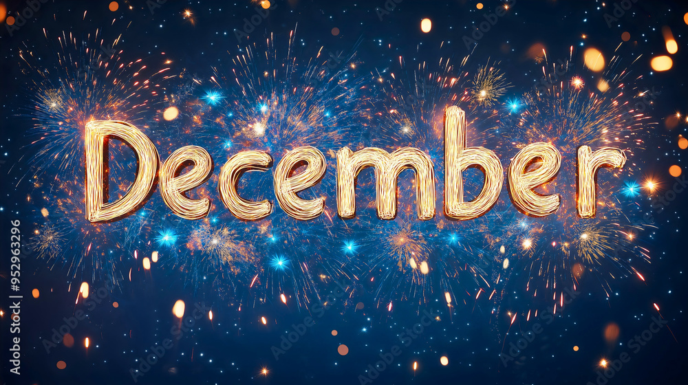 December new year celebration with colorful fireworks explosion, 2024 ...