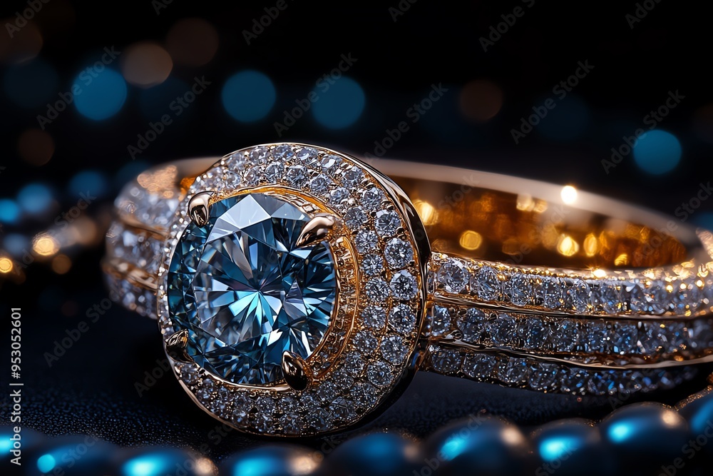 Piercing in a luxurious setting with diamonds and platinum, illustrated ...