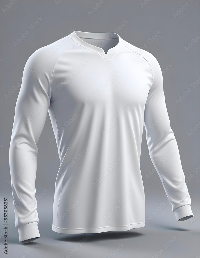 3D model, plain white jersey shirt without logo, figure, volumetric ...