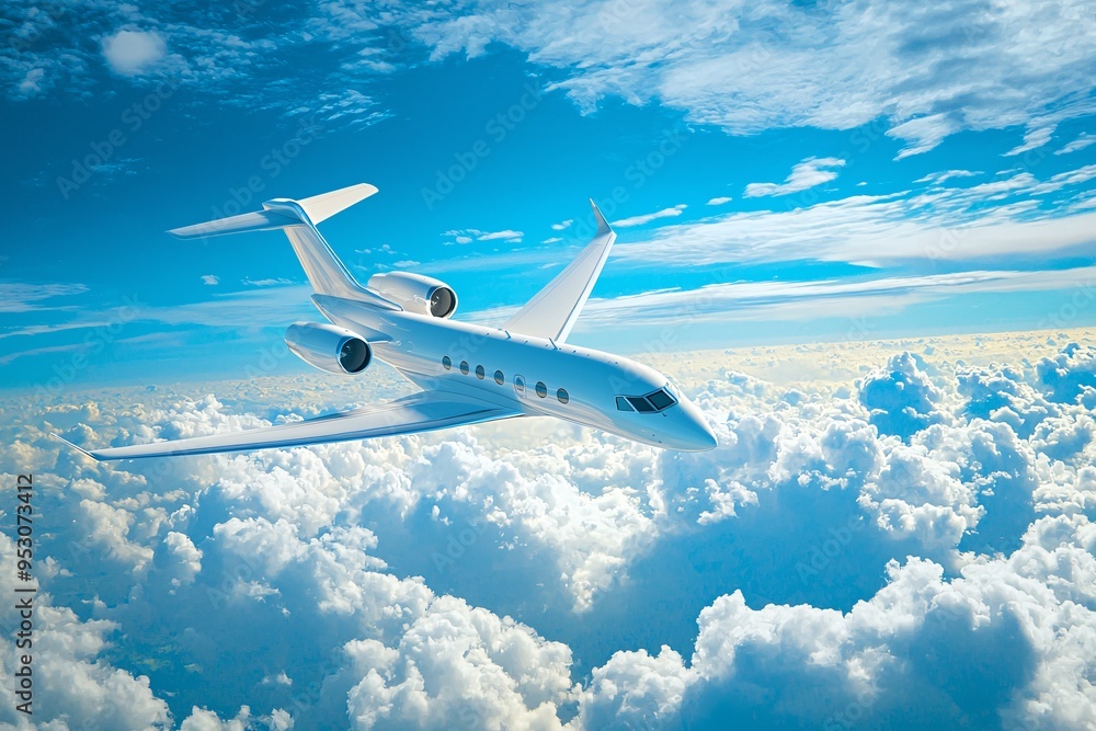 A vibrant urban skyline at twilight, alive with the blur of headlights ...