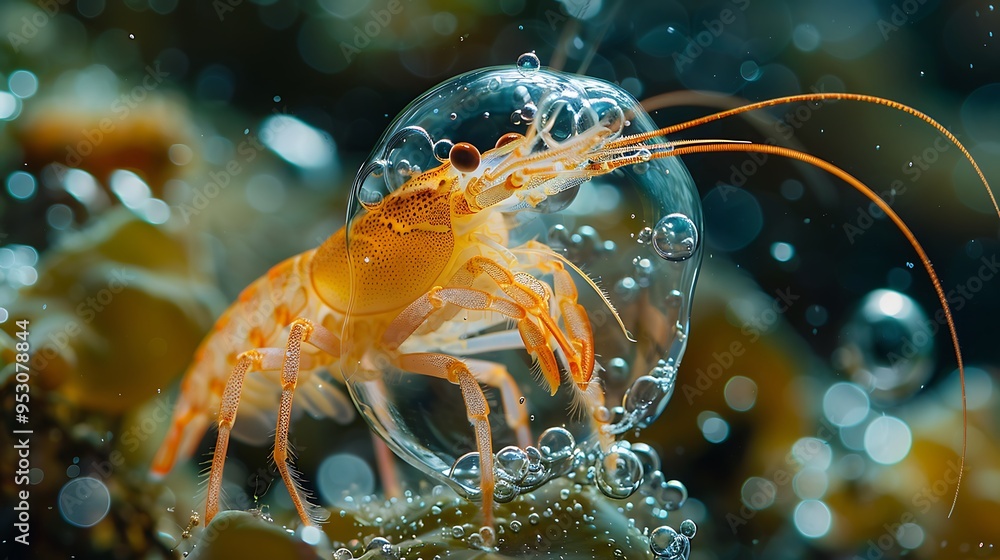 Pistol shrimp creating a cavitation bubble with its powerful claw, the ...