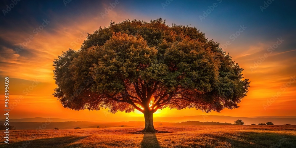 4. Frame the 'Dark Orange' tree in the warm light of a setting sun, its ...