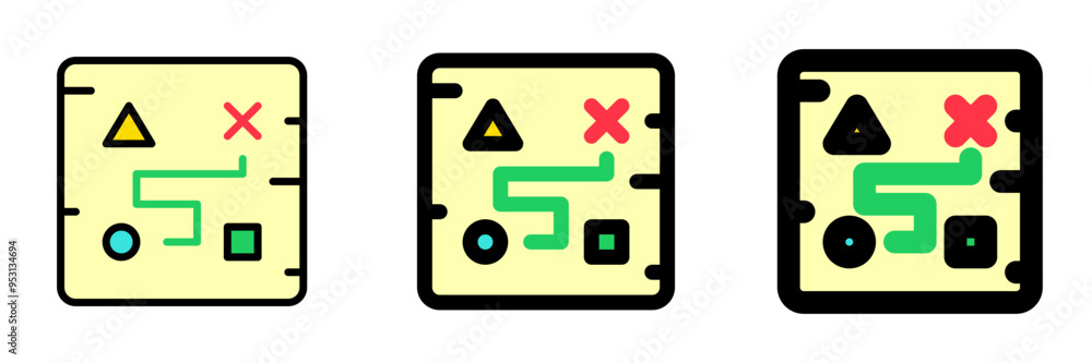 Editable strategy game, strategic map vector icon. Video game, game ...