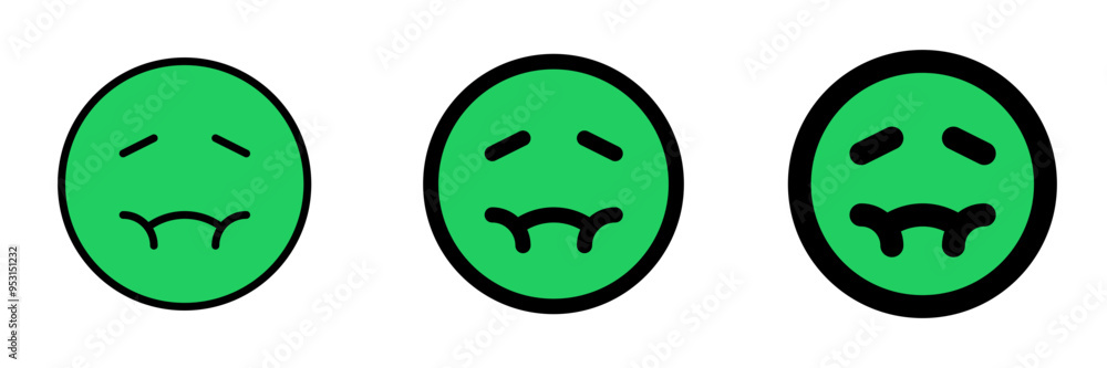 Editable sick, nauseous face vector icon. Part of a big icon set family ...