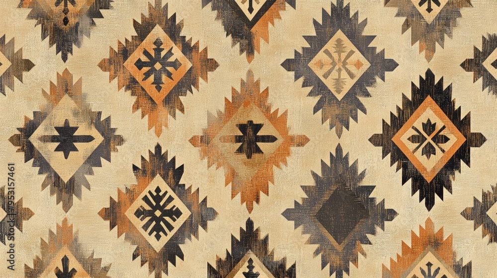 A richly detailed South American wallpaper with a repeating pattern of ...