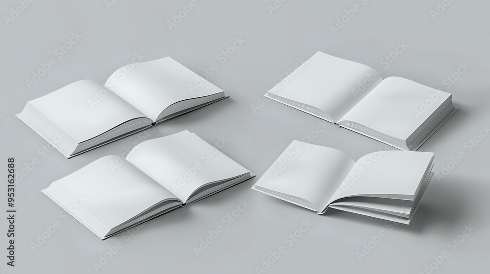 Diverse open book mockup with multiple angles and compositions, great ...