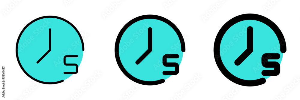 Editable countdown timer 5 seconds vector icon. Part of a big icon set ...