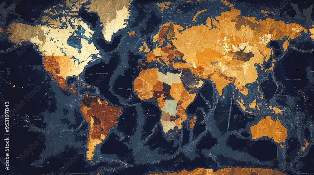 Geopolitical map featuring key locations of gold, cobalt, and lithium ...