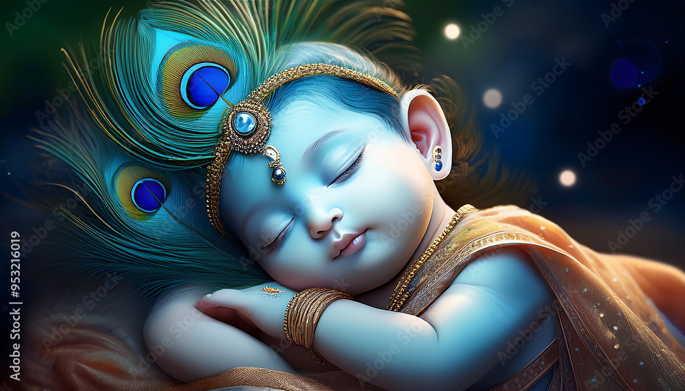 Cute Hindu God Lord Krishna illustration drawing simple background ...