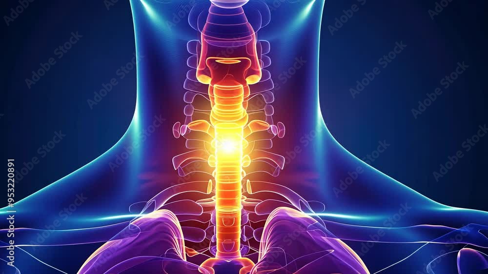 3D Medical Illustration Showing Detailed Anatomy of the Human Throat ...