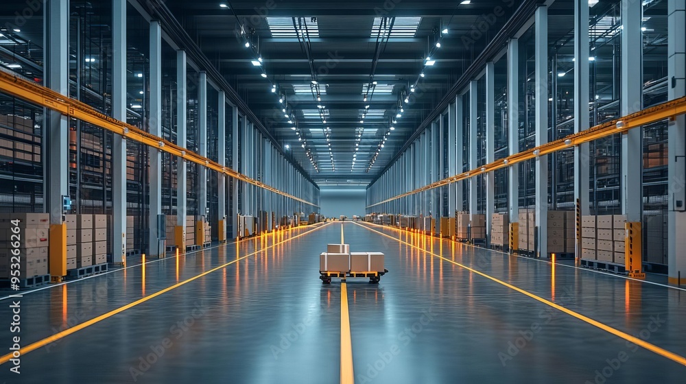 A high-tech logistics facility featuring AI-powered coordination ...