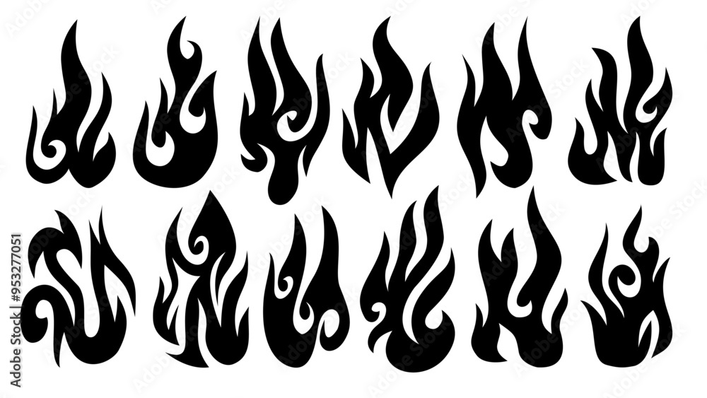 tribal fire symbol design. fire flame vector illustration. Flame decal ...
