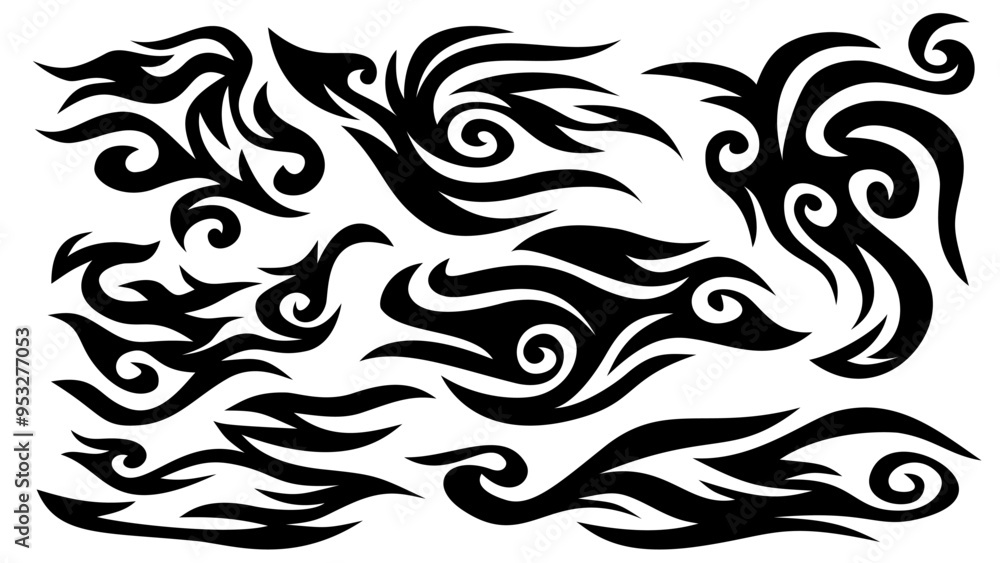 tribal fire symbol design. fire flame vector illustration. Flame decal ...