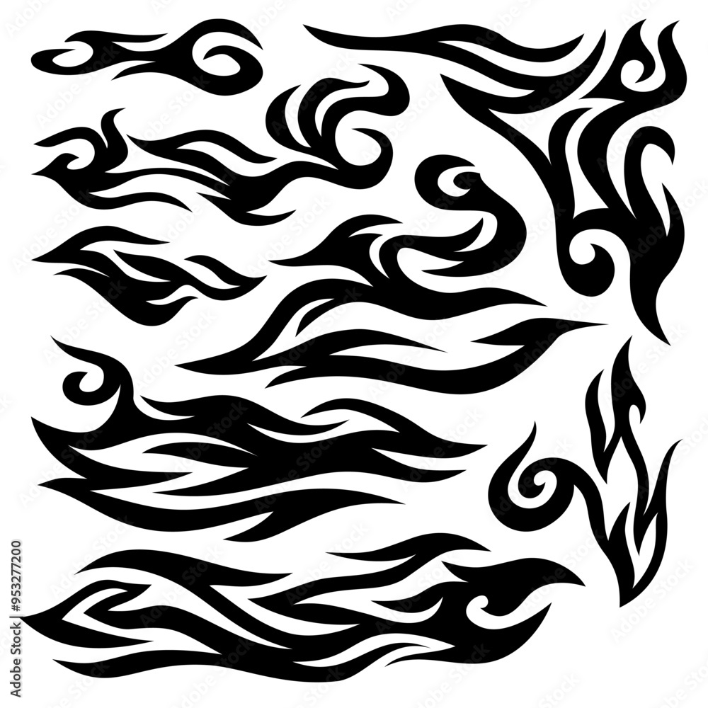 tribal fire symbol design. fire flame vector illustration. Flame decal ...