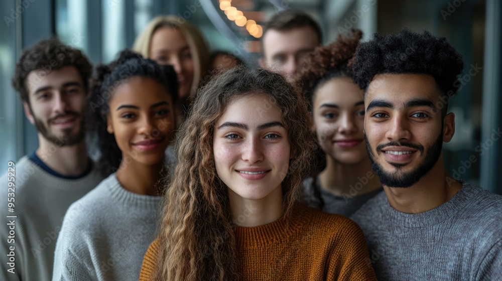 Genetic Diversity, A diverse group of people poses together with a DNA ...