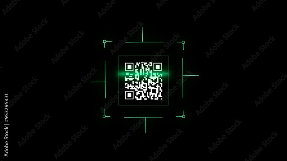 QR code for payment. Scan qr code icon with laser. Isolated on black ...
