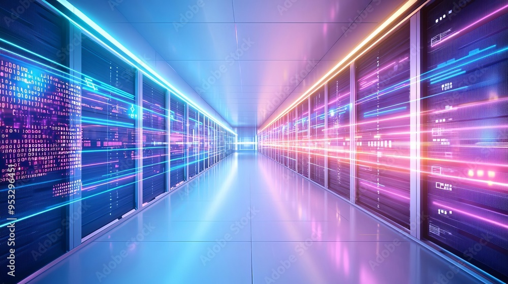A futuristic storage hub with AIpowered inventory management, machine ...