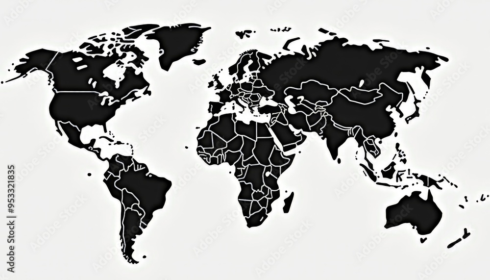 Stylized World Map with Gradient Colors - Educational and Data ...