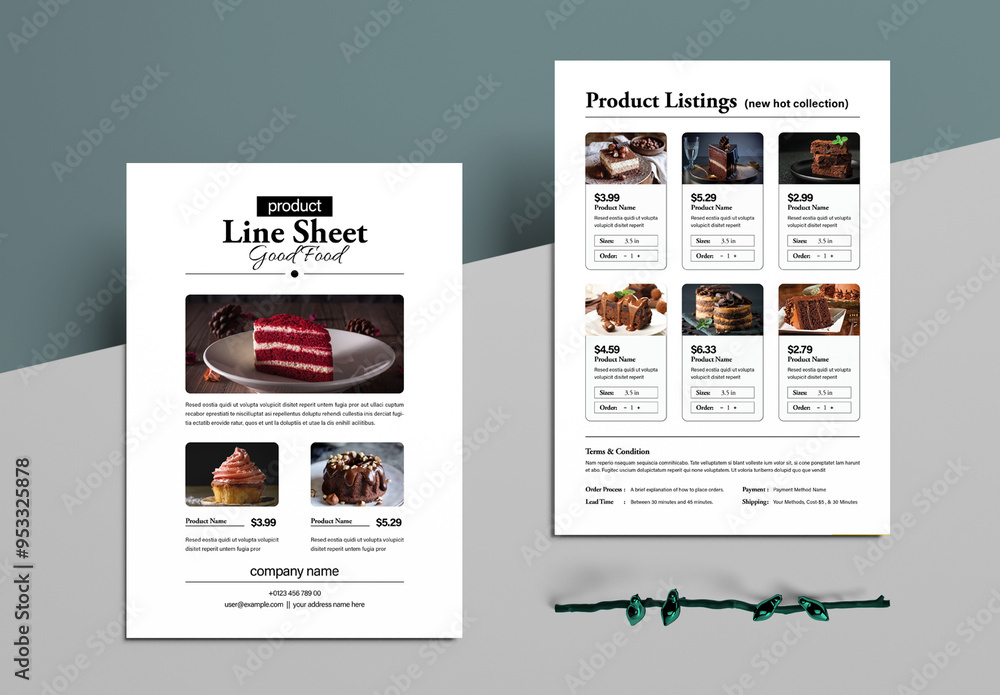 Product Line Sheet Template Stock Template | Adobe Stock