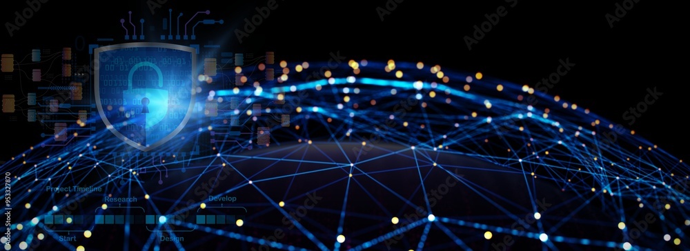 Blue and purple cryptic spectrum cyber security wallpaper showcasing ...