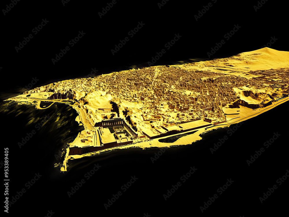 ภาพประกอบสต็อก Technical aerial visual, 3D LiDAR GIS aerial map ...