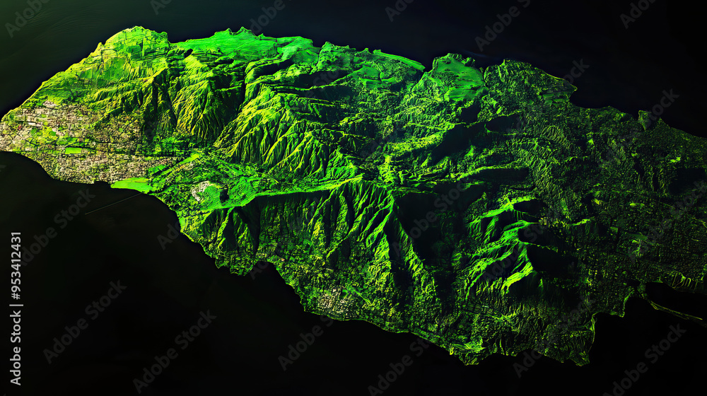 Ilustração do Stock: Technical aerial visual, 3D LiDAR GIS aerial map ...