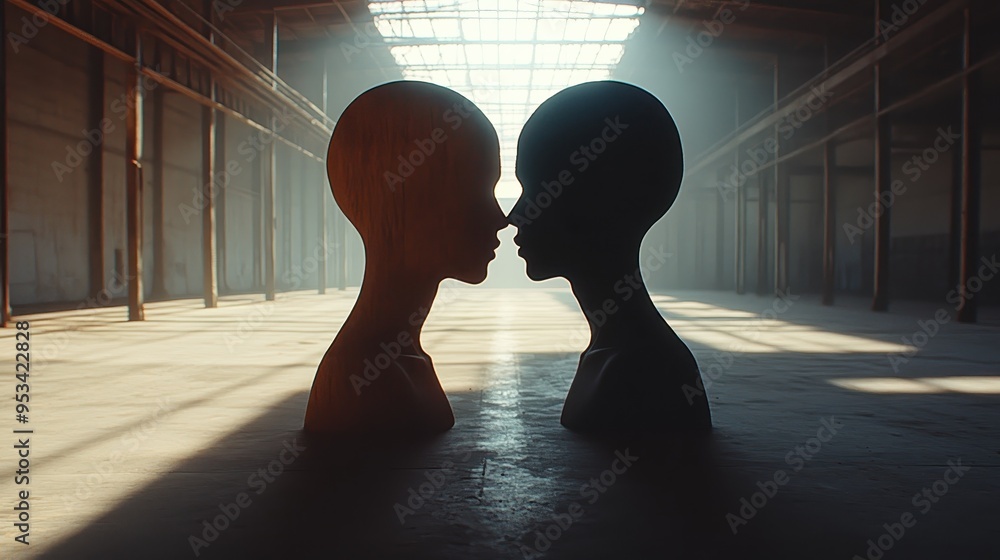 Bipolar disorder visualized as a person split into light and dark ...