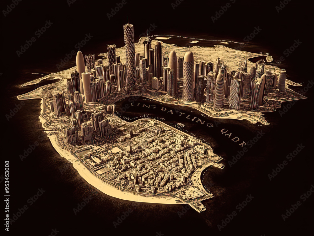 Technical aerial visual, 3D LiDAR GIS aerial map satellite scan model ...