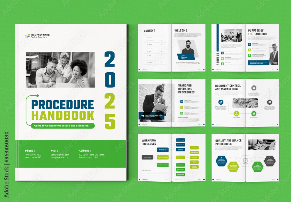 Procedure Handbook Brochure Stock Template | Adobe Stock