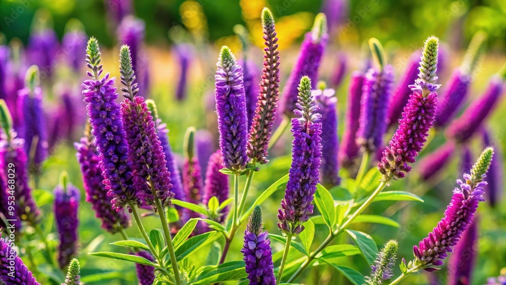 Vibrant purple flowers of Amorpha fruticosa, also known as indigo bush ...