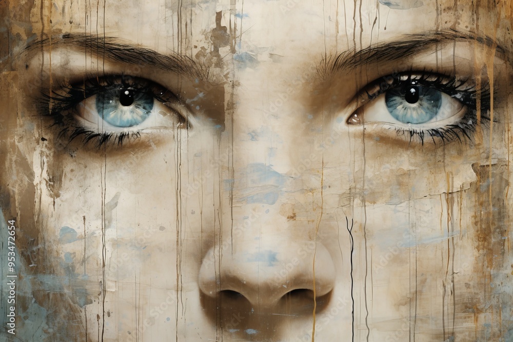 Discontented abstract portrait a visual exploration of emotion and ...