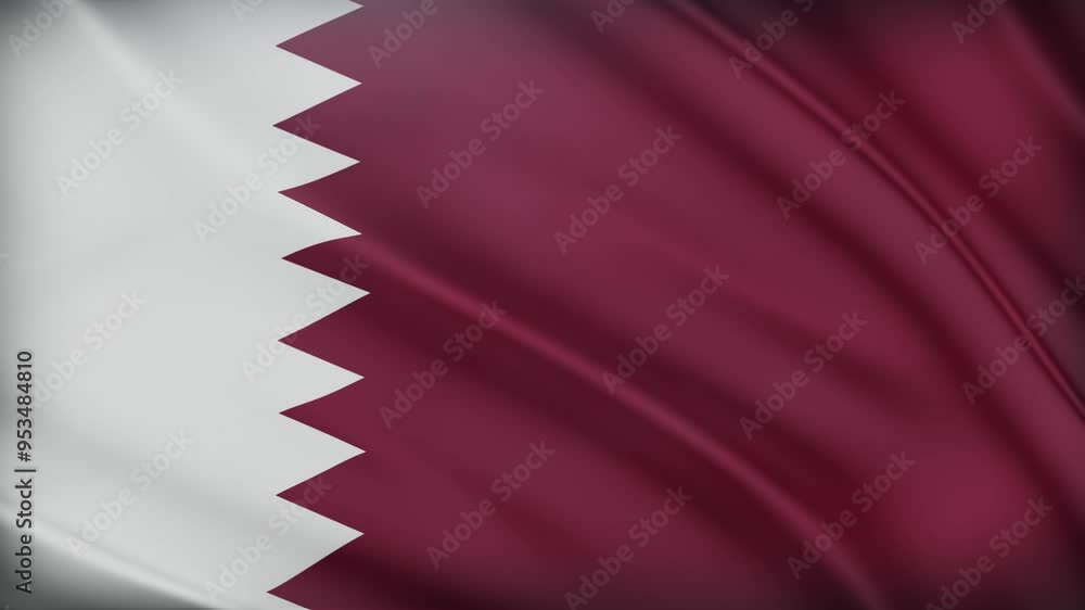 Qatar Flag Waving: 3D Satin Fabric Texture. Realistic 4K Flag of the ...
