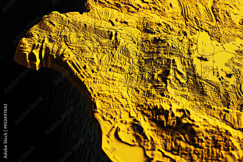 Technical aerial visual, 3D LiDAR GIS aerial map satellite scan model ...