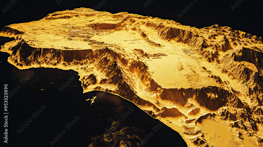 Technical aerial visual, 3D LiDAR GIS aerial map satellite scan model ...