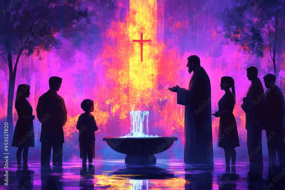 Holy Water Baptismal Font Christianity Religion Spiritual Symbol Stock ...