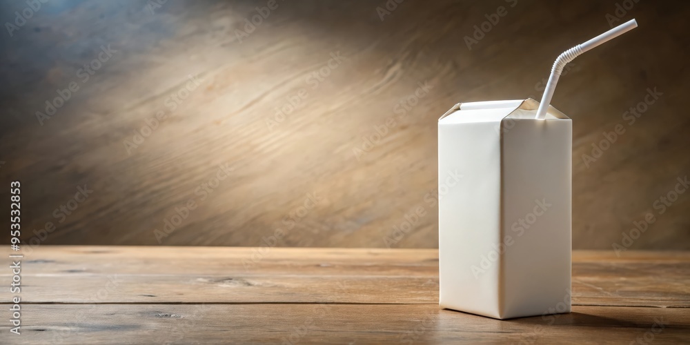 Small milk carton with straw, milk, carton, drink, container ...