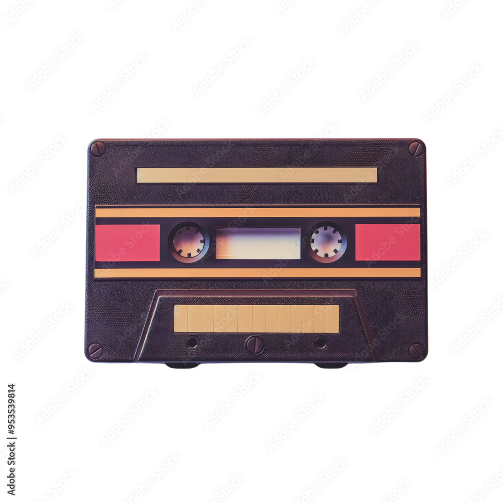 Cassette in retro tape record classic, featuring isolated music ...