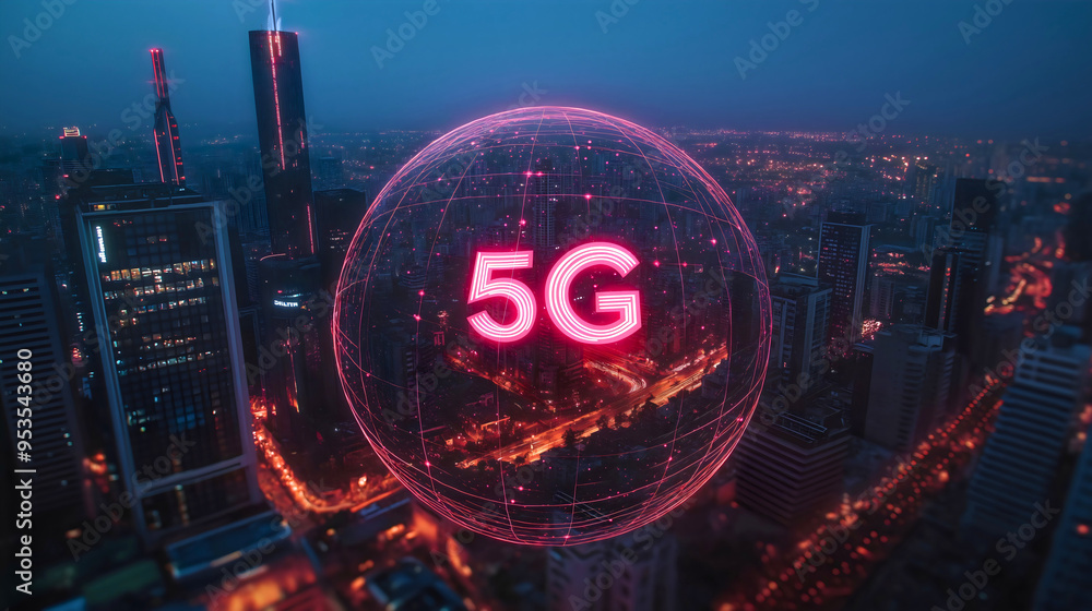 5G internet connection, a wireless data technology for the future ...