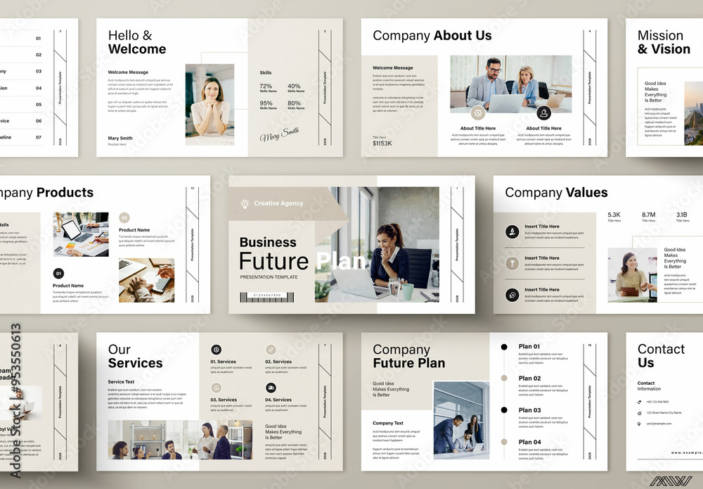 Business Future Plan Presentation Layout Stock Template | Adobe Stock