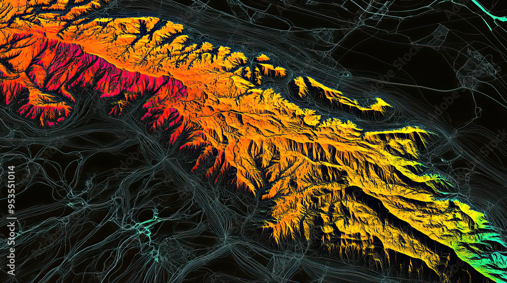 Technical Aerial Visual 3d Lidar Gis Aerial Map Satellite Scan Model Isolated Showing