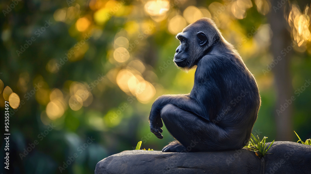 Monkey At The Zoo Park An Animal In Its Nature Jungle Habitat Sitting Monkey At The Zoo Park An Animal In Its Nature Jungle Habitat Sitting