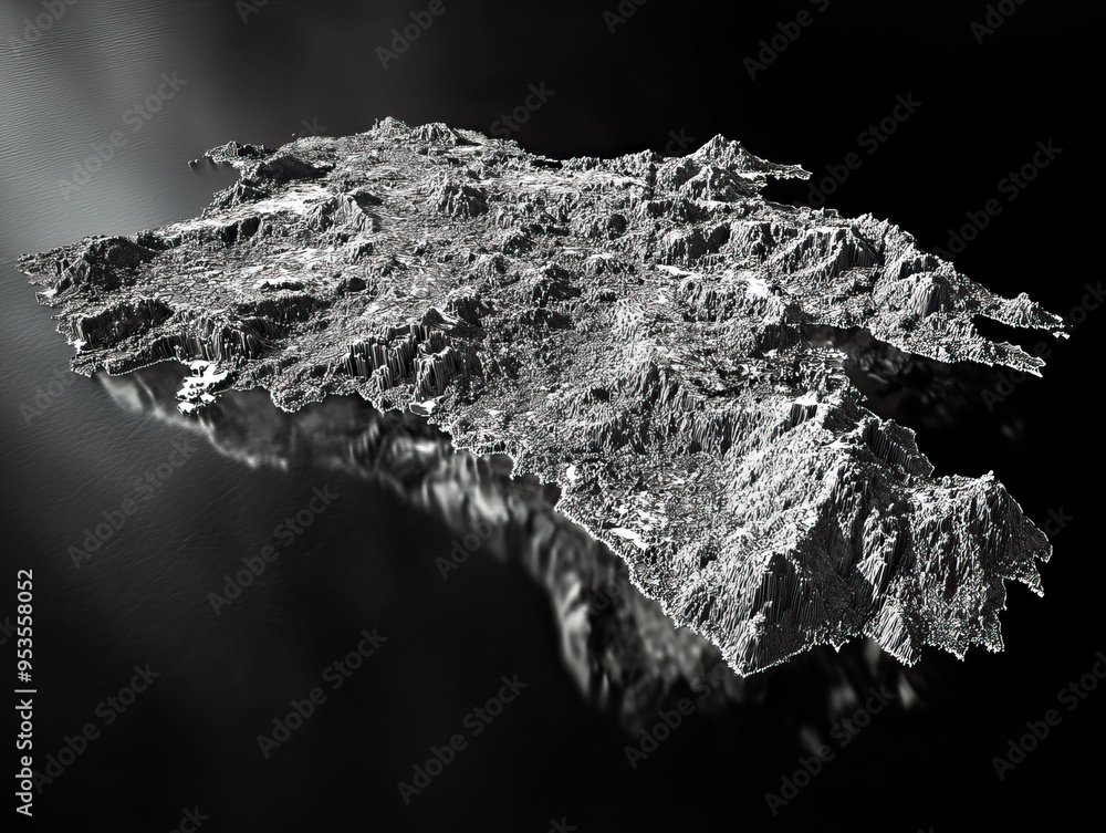 Technical aerial visual, 3D LiDAR GIS aerial map satellite scan model ...