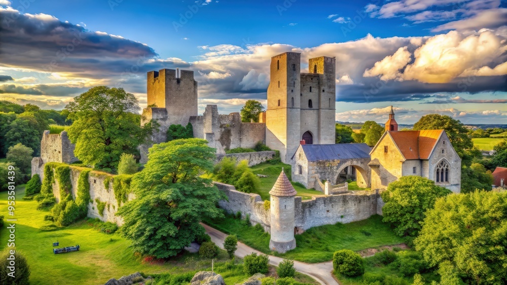 Majestic old ruin surrounded by lush greenery in Visby, Gotland, Sweden ...