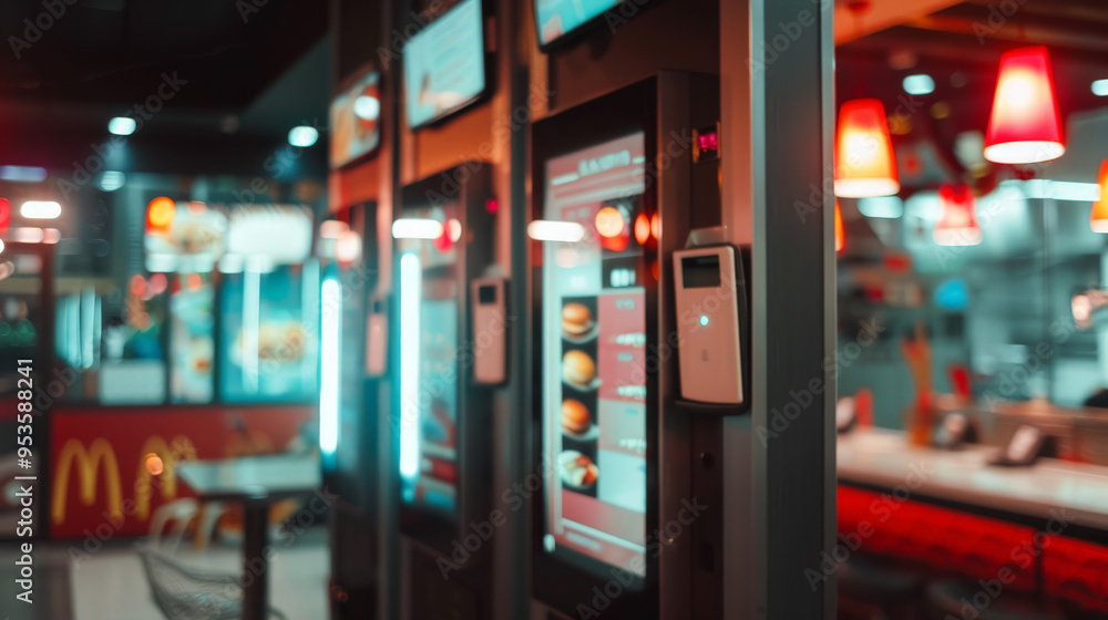 self service terminal showing menu ready to order Stock Photo | Adobe Stock