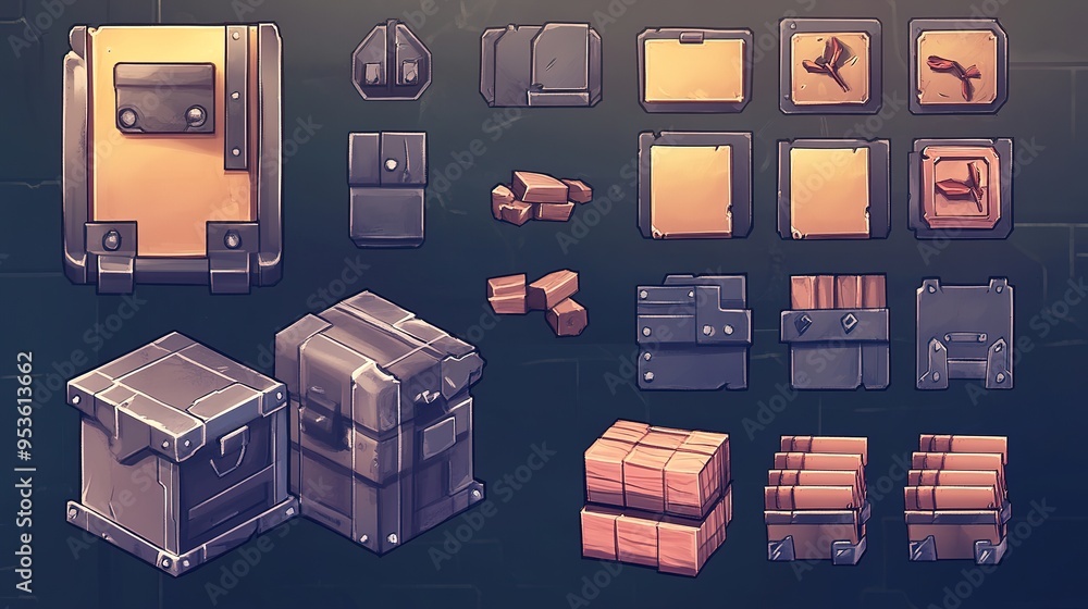 Minimalist Menu Blocks in UI Interface - Streamlined Navigation for ...