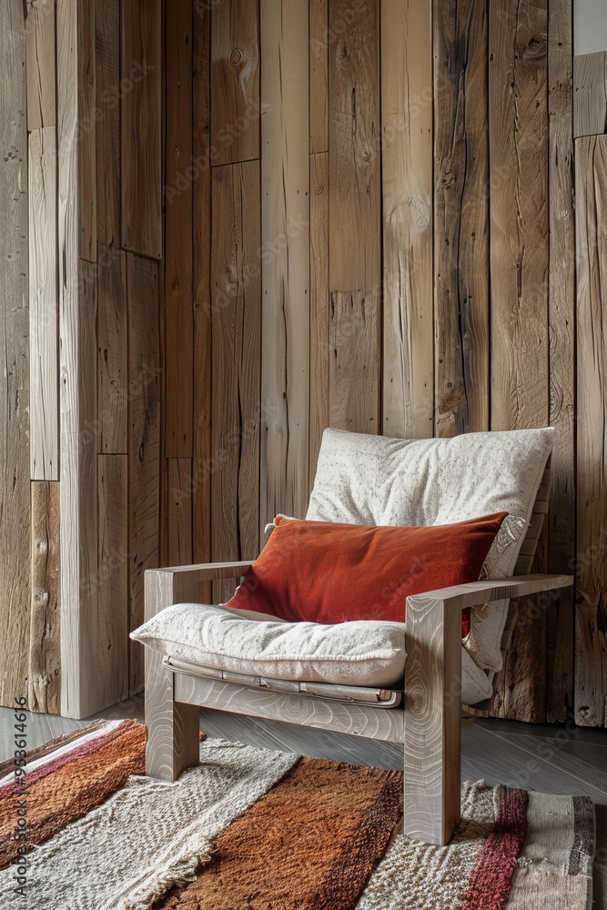 hyper realistic photo, BOHO CHAIR, interior view, zoomed in detail shot ...