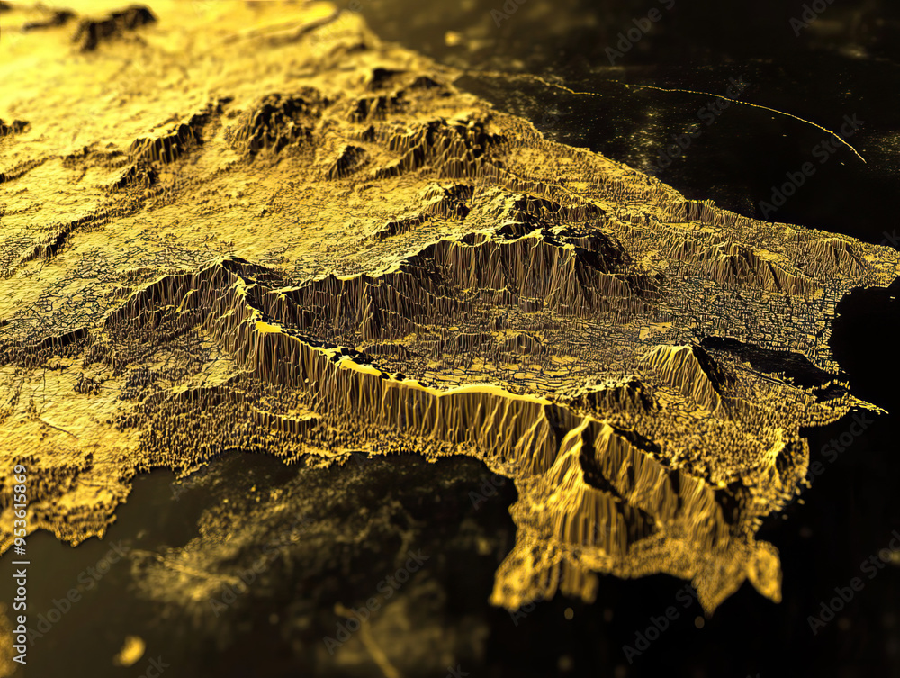 Technical aerial visual, 3D LiDAR GIS aerial map satellite scan model ...