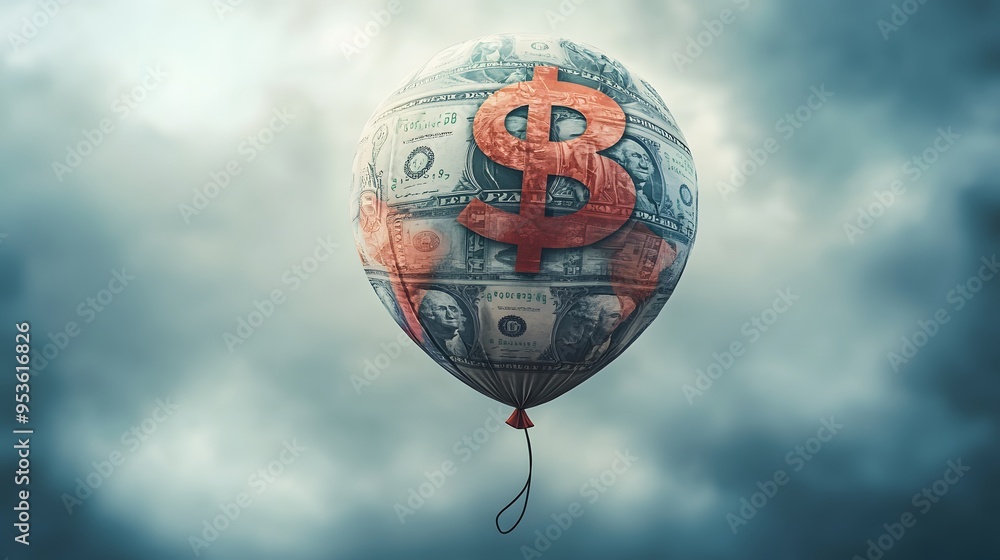 Currency Depreciation: A deflated balloon with global currency symbols ...