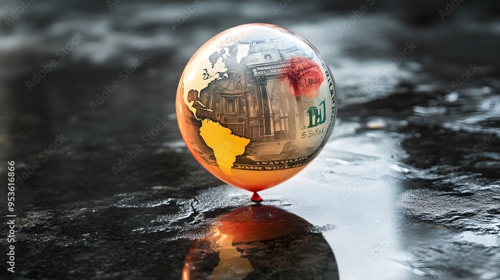 Currency Depreciation: A deflated balloon with global currency symbols ...