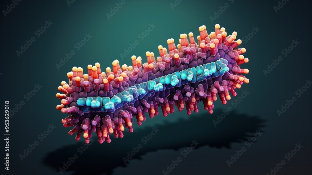 A captivating pixel art rendition of a Mycobacterium tuberculosis ...